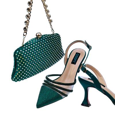 China Super High 8cm-up Heel Height Leather Shoes and Bag with Thin Heels for sale