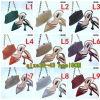 China Super High 8cm-up Heel Height Leather Shoes and Bag with Thin Heels for sale
