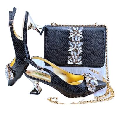 China teal color shoes with bag for sale