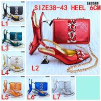 China teal color shoes with bag for sale