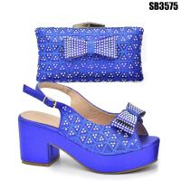 China Supoo SB3575 Nigerian High Heel Shoes and Matching Bags for African Wedding Attire for sale