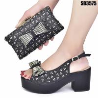 China Supoo SB3575 Nigerian High Heel Shoes and Matching Bags for African Wedding Attire for sale