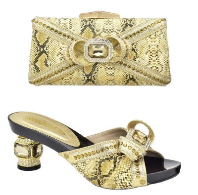 China Women's Spring Season PU High Heel Shoes and Matching Bags Set Perfect for African Wedding for sale