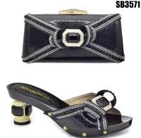 China Women's Spring Season PU High Heel Shoes and Matching Bags Set Perfect for African Wedding for sale