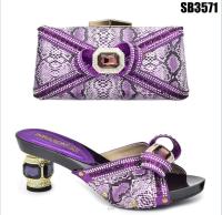 China Women's Spring Season PU High Heel Shoes and Matching Bags Set Perfect for African Wedding for sale