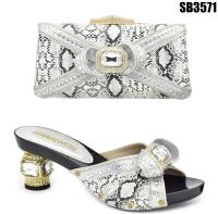 China Women's Spring Season PU High Heel Shoes and Matching Bags Set Perfect for African Wedding for sale