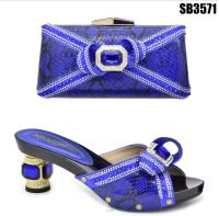 China Women's Spring Season PU High Heel Shoes and Matching Bags Set Perfect for African Wedding for sale
