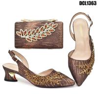 China Supoo Good quality gold Italian ladies shoes matching bags african wedding low heel shoes for sale