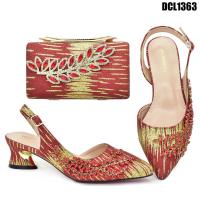 China Supoo Good quality gold Italian ladies shoes matching bags african wedding low heel shoes for sale