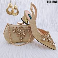 China Supoo Wedding African Wedding Party Low Heel Shoes and Bags 100% Polyester from 38-43 for sale