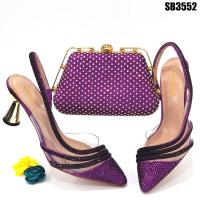 China Supoo evening african shoes and bags to match purple matching clutch for wedding/Party for sale