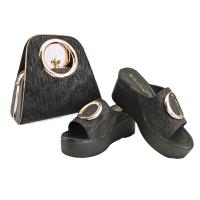 China Supoo Italian Ladies Shoes and Matching Bags for Wedding/Party Elegant Lace Design for sale