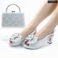 China Supoo Good quality Italian ladies shoes matching bags leather african wedding high heel  shoes for sale