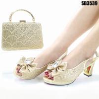 China Supoo Good quality Italian ladies shoes matching bags leather african wedding high heel  shoes for sale