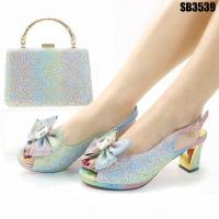 China Supoo Good quality Italian ladies shoes matching bags leather african wedding high heel  shoes for sale