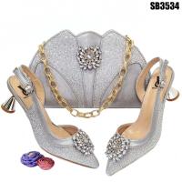 China Supoo Newest Italian ladies shoes matching bags leather african wedding high heel shoes for party/wedding for sale