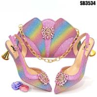 China Supoo Newest Italian ladies shoes matching bags leather african wedding high heel shoes for party/wedding for sale