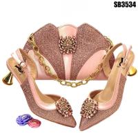 China Supoo Newest Italian ladies shoes matching bags leather african wedding high heel shoes for party/wedding for sale