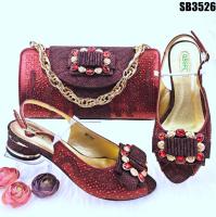 China Supoo Good quality wedding shoes matching bags african lower heel shoes for party green ladies shoes for sale