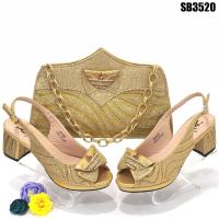 China Supoo Wedding Italian ladies shoes matching bags leather african lower heel  shoes for party for sale