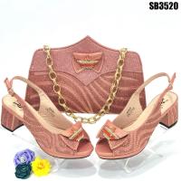 China Supoo Wedding Italian ladies shoes matching bags leather african lower heel  shoes for party for sale