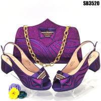 China Supoo Wedding Italian ladies shoes matching bags leather african lower heel  shoes for party for sale