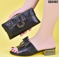 China Supoo Wedding Italian ladies shoes and bags set adorned with fashionable PU material for sale