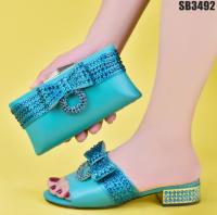 China Supoo Wedding Italian ladies shoes and bags set adorned with fashionable PU material for sale