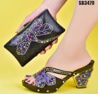 China Supoo Fashion Italian ladies shoes matching bags with stones  high heel shoes for wedding for sale