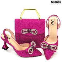China Supoo gold Italian ladies shoes matching bags african high heel shoes for wedding/party for sale