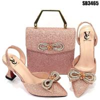 China Supoo gold Italian ladies shoes matching bags african high heel shoes for wedding/party for sale