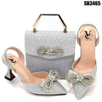 China Supoo gold Italian ladies shoes matching bags african high heel shoes for wedding/party for sale