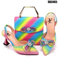 China Supoo gold Italian ladies shoes matching bags african high heel shoes for wedding/party for sale