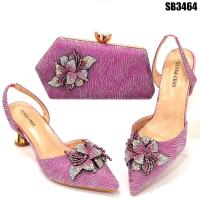 China African high heels sandals and purses bag set Italian bag to match shoes for  women party shoes set for sale