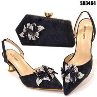 China African high heels sandals and purses bag set Italian bag to match shoes for  women party shoes set for sale