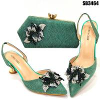 China African high heels sandals and purses bag set Italian bag to match shoes for  women party shoes set for sale