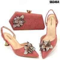 China African high heels sandals and purses bag set Italian bag to match shoes for  women party shoes set for sale