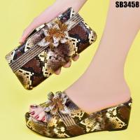 China Supoo Brown Italian Ladies Shoes and Matching Bags for African High Heel Bridal Shoes for sale