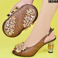 China Supoo wedding shoes Italian ladies shoes matching bags  high heel shoes Ghana/Senegal purse for party for sale
