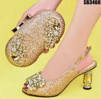 China Supoo wedding shoes Italian ladies shoes matching bags  high heel shoes Ghana/Senegal purse for party for sale