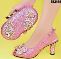 China Supoo wedding shoes Italian ladies shoes matching bags  high heel shoes Ghana/Senegal purse for party for sale