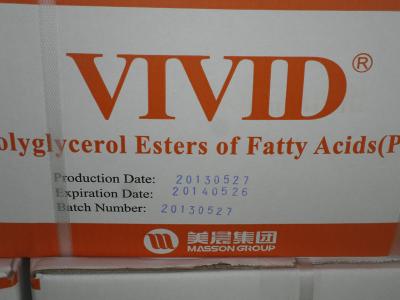 China E475 Food Grade Emulsifier - Polyglycerol Esters of Fatty Acids for Ice Cream with 53℃ Melting Point and 130-145 Saponification Value for sale