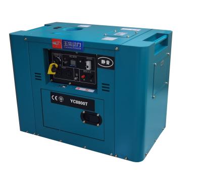 China Air cooling System Diesel Generators YC8800T 8Kva Portable Generator 6.5KW Home Generator Made in China Yuchai Silent ty for sale
