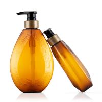 China Plastic Liquid Soap Bottles 300ML 520ML Unique Shape With Dispenser Pump for sale