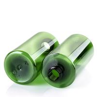 China 200ml Flat PET PCR Plastic Shampoo Bottle with Black Pump 24/410 Neck Custom for sale