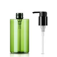 China 200ml Flat PET PCR Plastic Shampoo Bottle with Black Pump 24/410 Neck Custom for sale