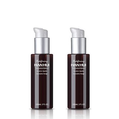 China 100ml PET PCR Plastic Body Lotion Bottle Reusable Cosmetic Pump Bottle for Skin Care Serum for sale