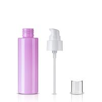 China Cylindrical PET Body Lotion Bottle 120ml with Lotion Pump Eco-Friendly Pink for sale