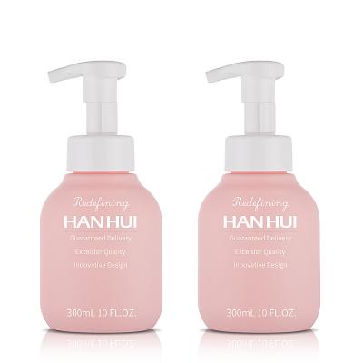 China 10 OZ 300ml PET Plastic Foam Pump Bottle Pink Soft Touch Finish Eco Friendly for sale