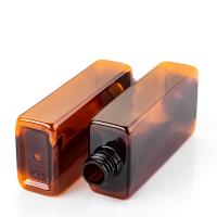 China Square Brown Plastic Spray Bottles 100ML For Cosmetic Water Free Sample for sale